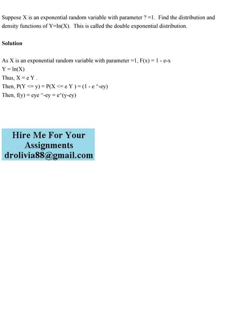 Suppose X Is An Exponential Random Variable With Parameter 1 Fi Pdf