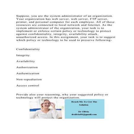 Suppose, you are the system administrator of an organization. Your o.docx