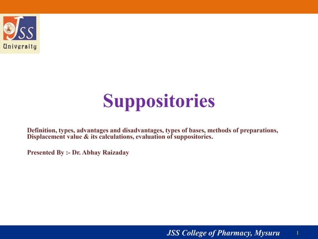 Preparations of suppository | PPTX