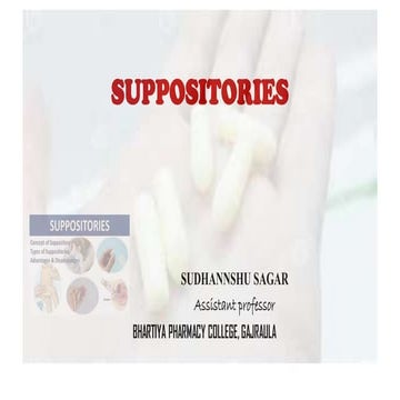 SUPPOSITORIES AND ITS TYPES, BASES, INCOMPATIBILITY | PDF