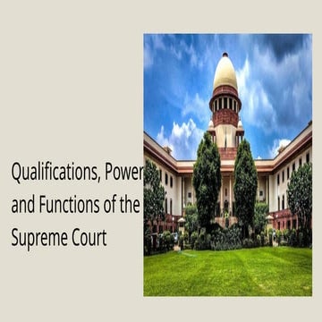 The ppt is about the supreme court ,its function and its power | PPTX