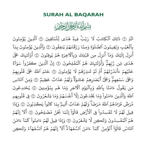 Surah Al-Baqarah Full in Arabic Word (Jawi) | PDF