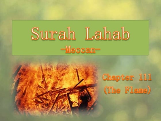 Surah Al-Lahab | PPTX | Islam | Religion & Spirituality