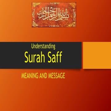 Understanding Surah saff | PPTX | Islam | Religion & Spirituality