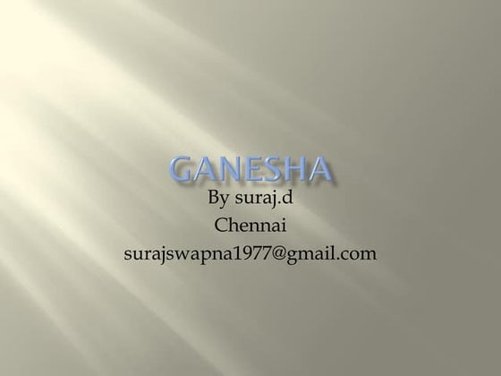 Ganesha | PPT | Hinduism | Religion & Spirituality