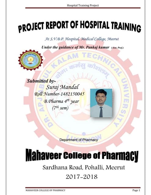 Hospital training report by Harish Sharma | PDF