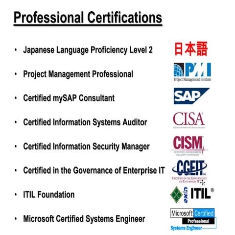 Professional Certifications | PPT