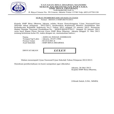 Surat kelulusan | PDF