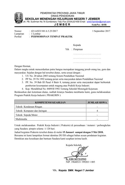 Contoh surat penugasan operator sekolah | DOC