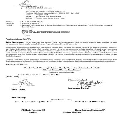 Surat Str Ke Kapolri- suluk Bongkal Case | RTF