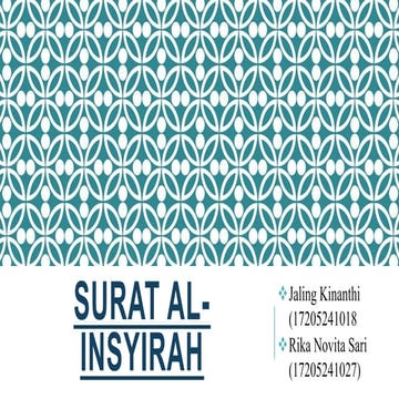 Surat al insyirah (kandungan,isi) | PPTX
