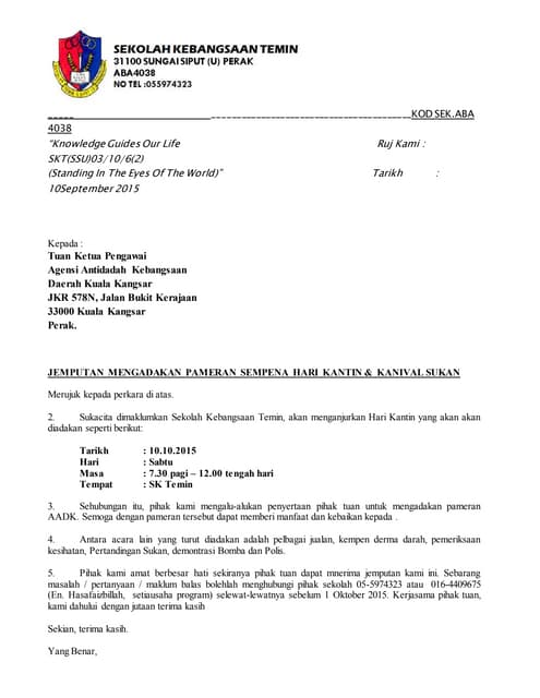 Surat jemputan menerima sumbangan hari raya | PDF