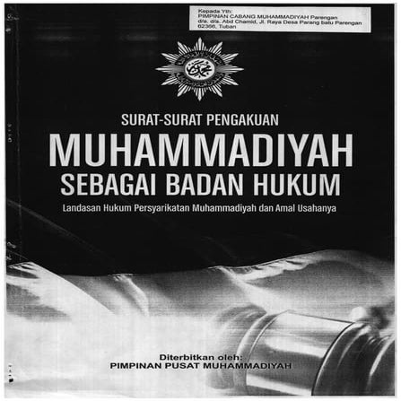 Surat badan hukum muhammadiyah | PDF
