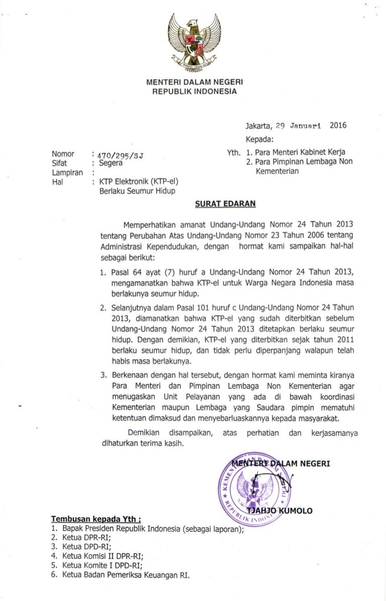 Surat edaran mnedagri