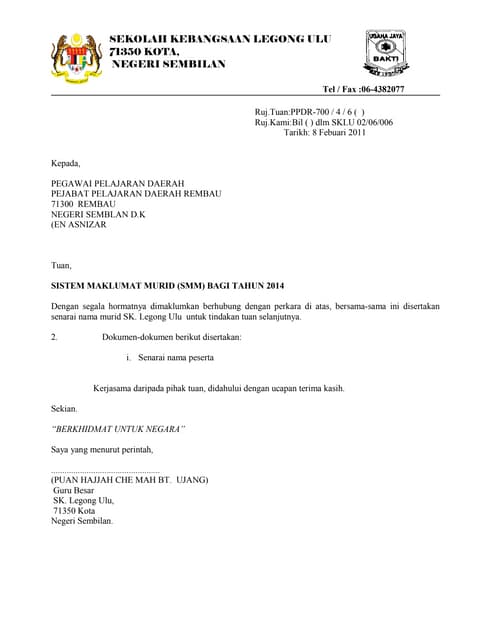 Surat jemputan program jom ke sekolah skpm | DOCX