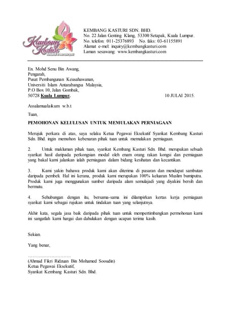 Contoh surat iringan e-pelaporan | DOC