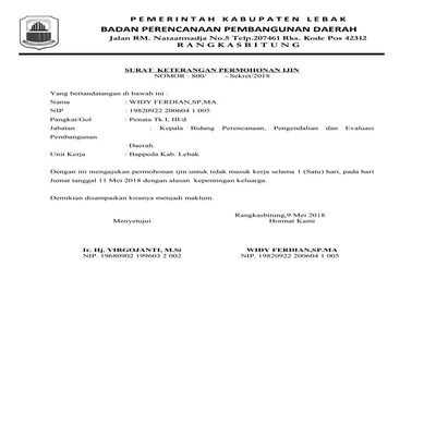 Surat izin 2018 | DOC