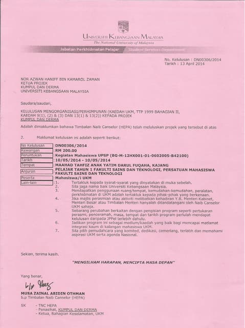 Surat kelulusan program | PDF