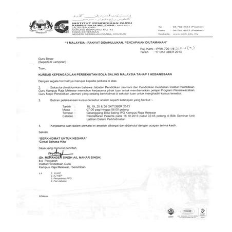 Surat kepada guru besar 2013 | PDF