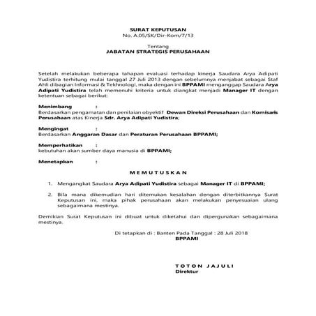 Surat keputusan | DOCX