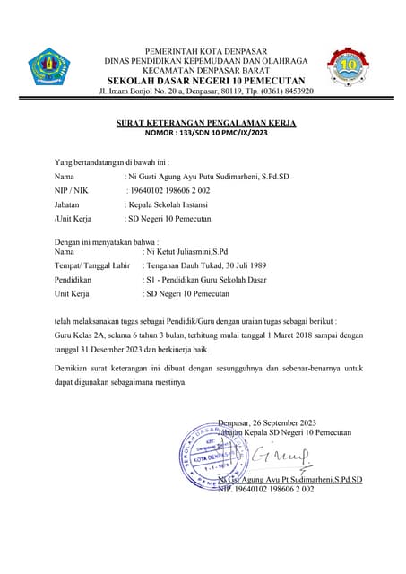 Surat dispensasi | DOC