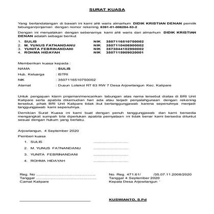 Surat kuasa bri | PDF