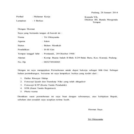 Surat lamaran | DOCX