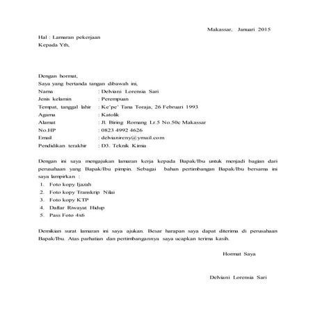 Surat lamaran | DOCX