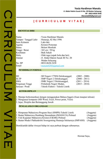 CONTOH DAFTAR RIWAYAT HIDUP | PDF