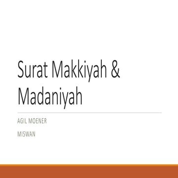 Surat makkiyah & madaniyah | PPTX