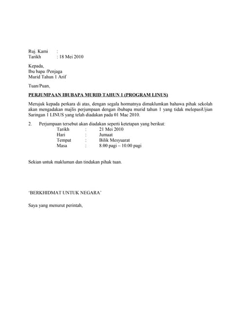 1.surat makluman tarikh program | DOCX