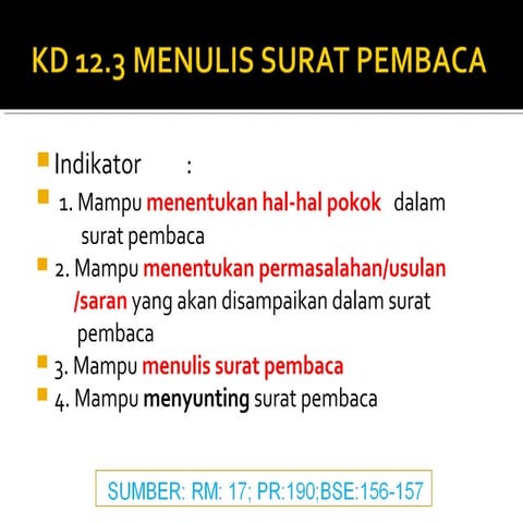 Surat Pembaca (KD : 12.3) | PPT