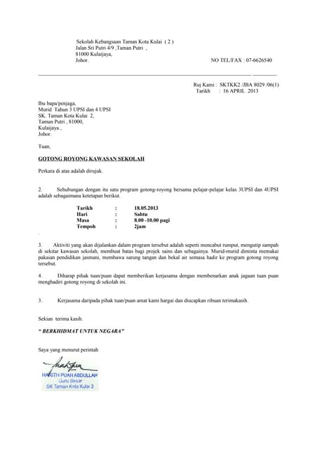 Surat jemputan program jom ke sekolah skpm | DOCX