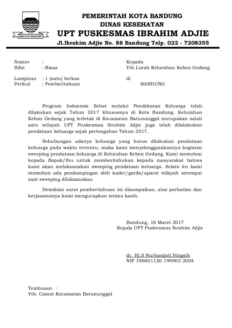 contoh surat pemberitahuan program - JustinetaroBaker