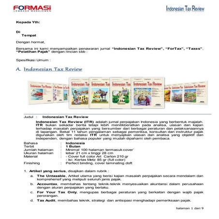 iNFORMASI PRODUK PAJAK FORMASI | DOCX
