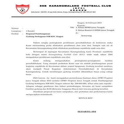 Contoh proposal perbaikan jalan gang rw 02 | PDF