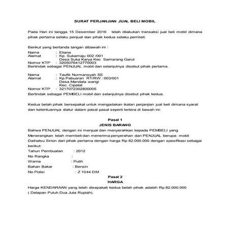 Contoh Perjanjian Penunjukan Distributor | DOCX