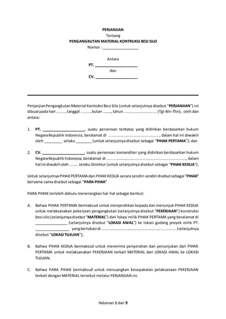 Contoh Perjanjian Kompensasi Kayu Terbaru (Beli Perjanjian, Hub: 08118887270 (WA)) | DOCX