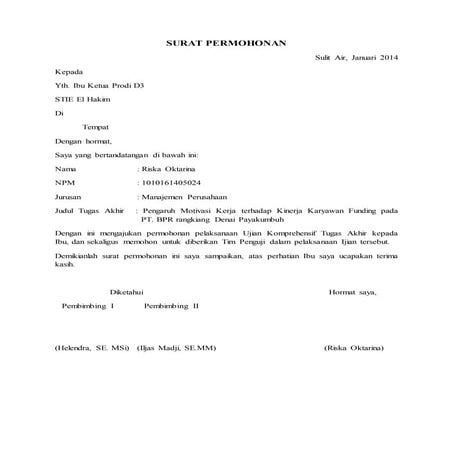 Surat permohonan | DOCX