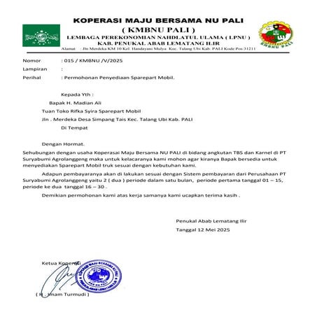 Surat Permohonan Penyediaan Sparepart..pdf