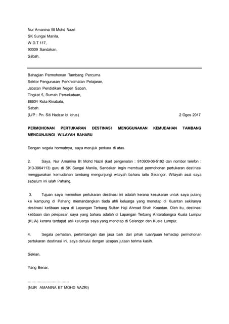 Contoh surat izin suami eg tukar | PDF