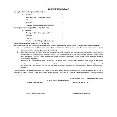 Surat nikah siri | DOCX