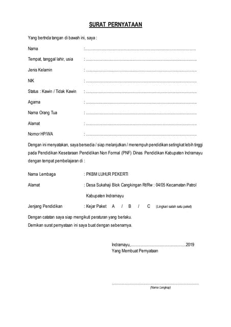 SURAT PERTANGGUNG JAWABAN MUTLAK (SPTJM) KEBENARAN SEBAGAI PASANGAN ...