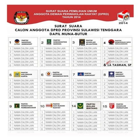 Surat suara dprd prv. | PDF