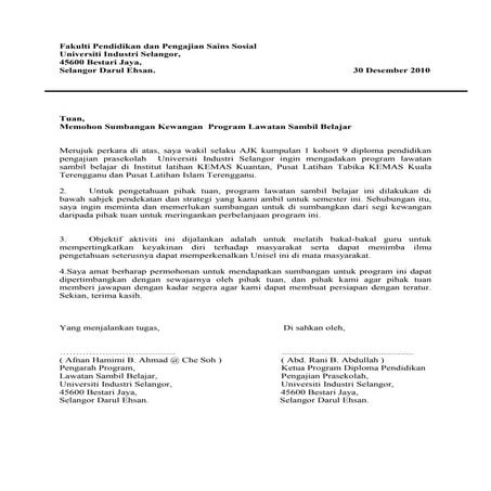 Surat sumbangan | DOCX