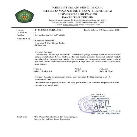 Surat tembusan indag | PDF