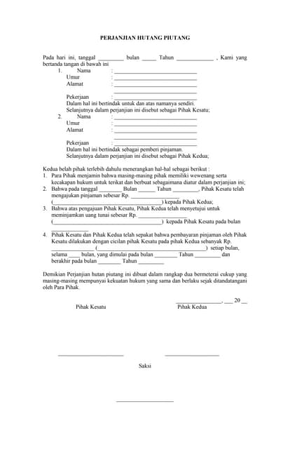 Contoh Perjanjian Kerja Kontrak Bilingual (2 Bahasa) | PDF