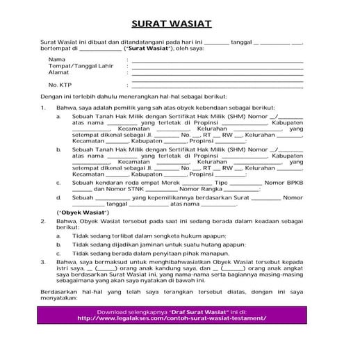 Surat wasiat | PDF