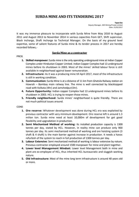 MDO Concept - An answer to Indian captive coal mining | PPTX