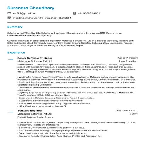 Surendra choudhary Resume | PDF